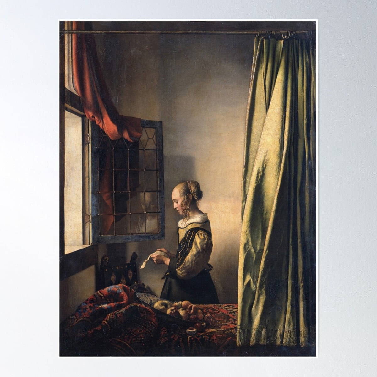 Johannes Vermeer - Girl Reading A Letter By An Open Window 1659 Poster Wall Art, Modern Wall ...