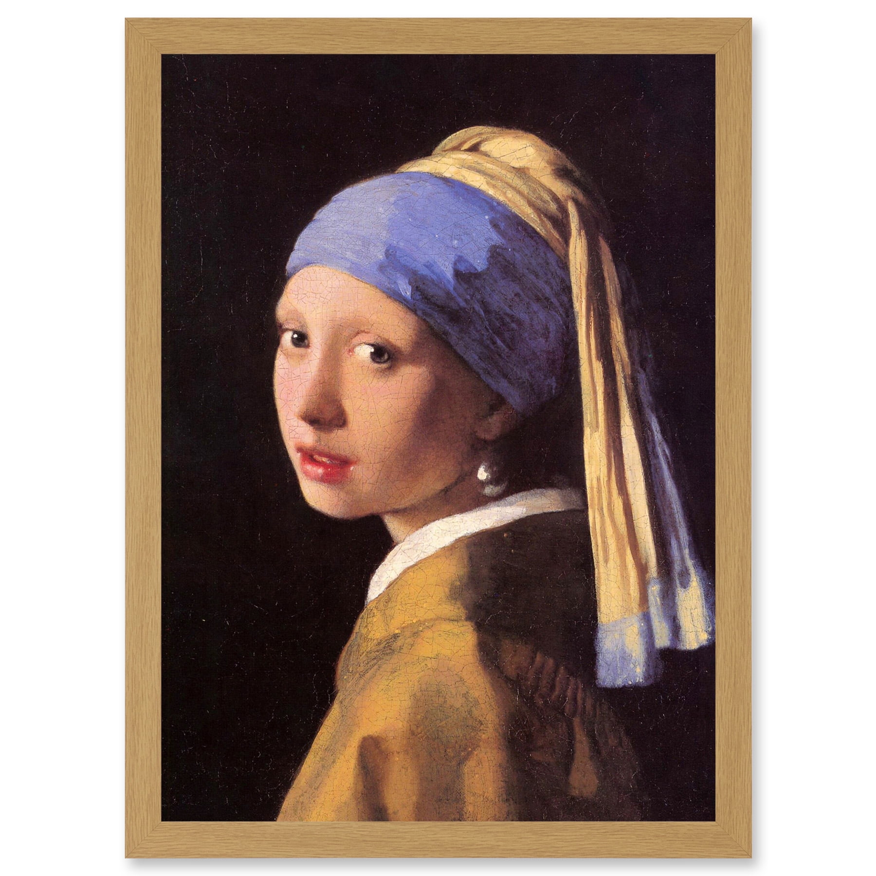 Johannes Vermeer Girl With Pearl Earring Classic Vintage Duch Golden ...