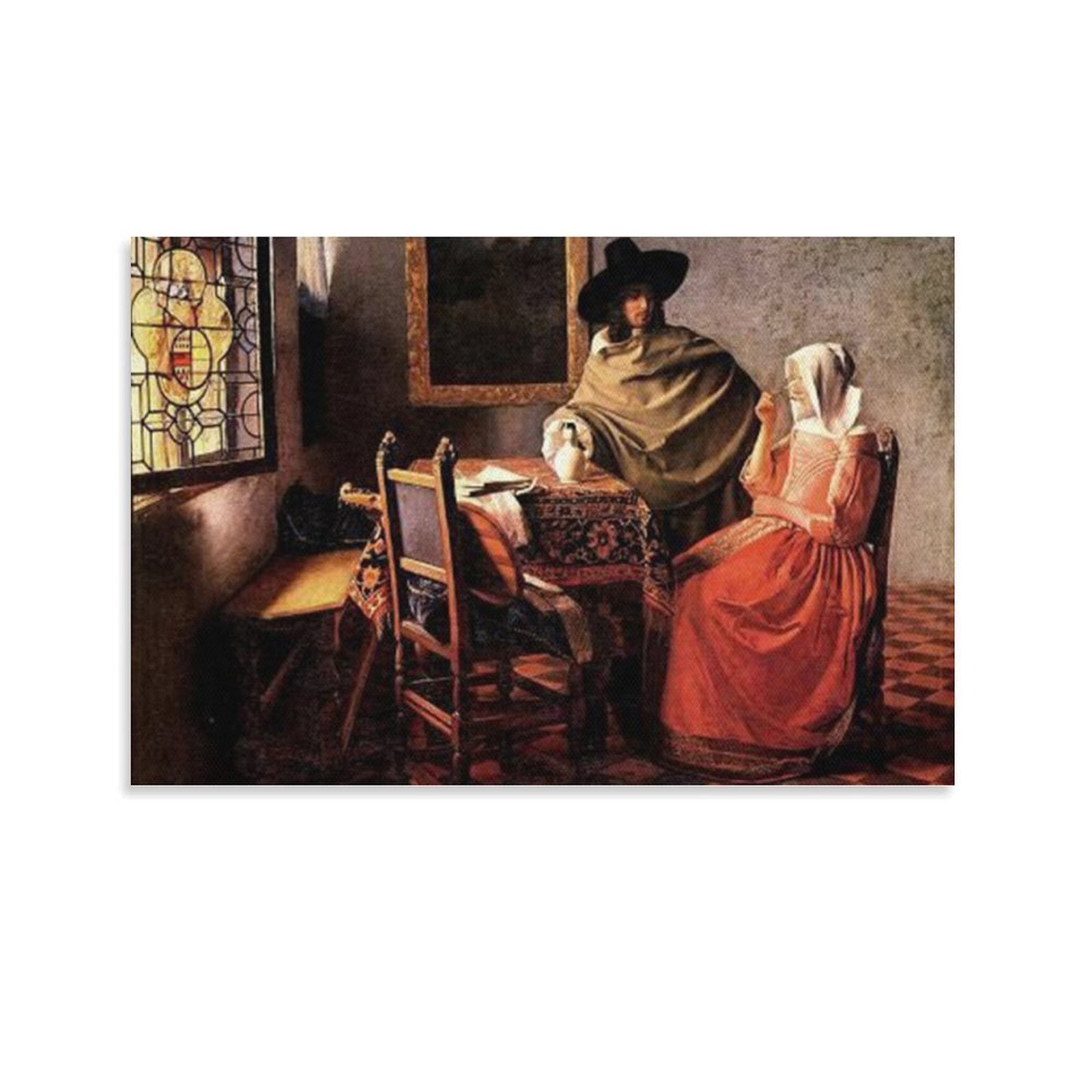 Johannes Vermeer Glass of Wine Poster Canvas Art Poster and Wall Art ...