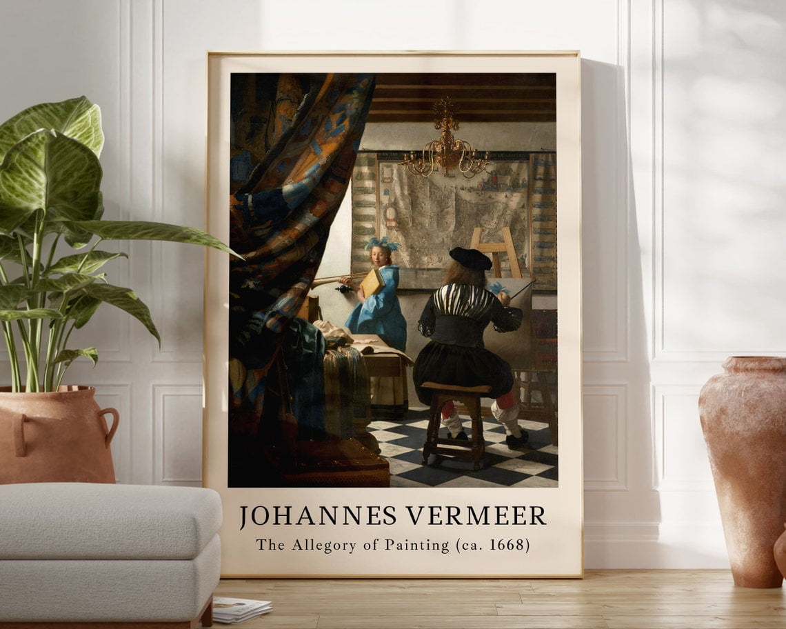 Johannes Vermeer Print, The Allegory Of Painting Ca. 1666, Johannes Vermeer Poster, Gallery Wall ...