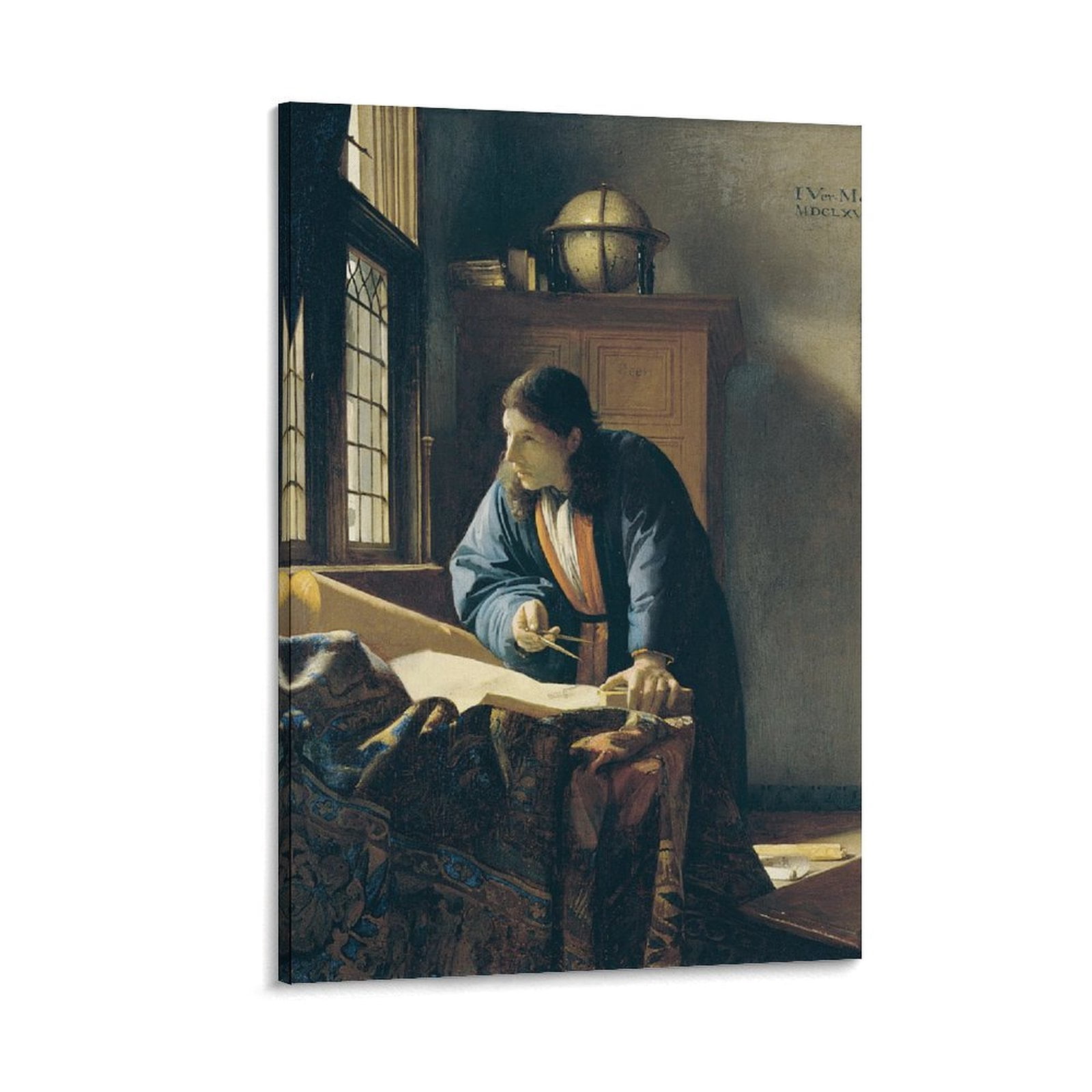 Johannes Vermeer Print Painting The Geographer Canvas Wall Art Poster ...