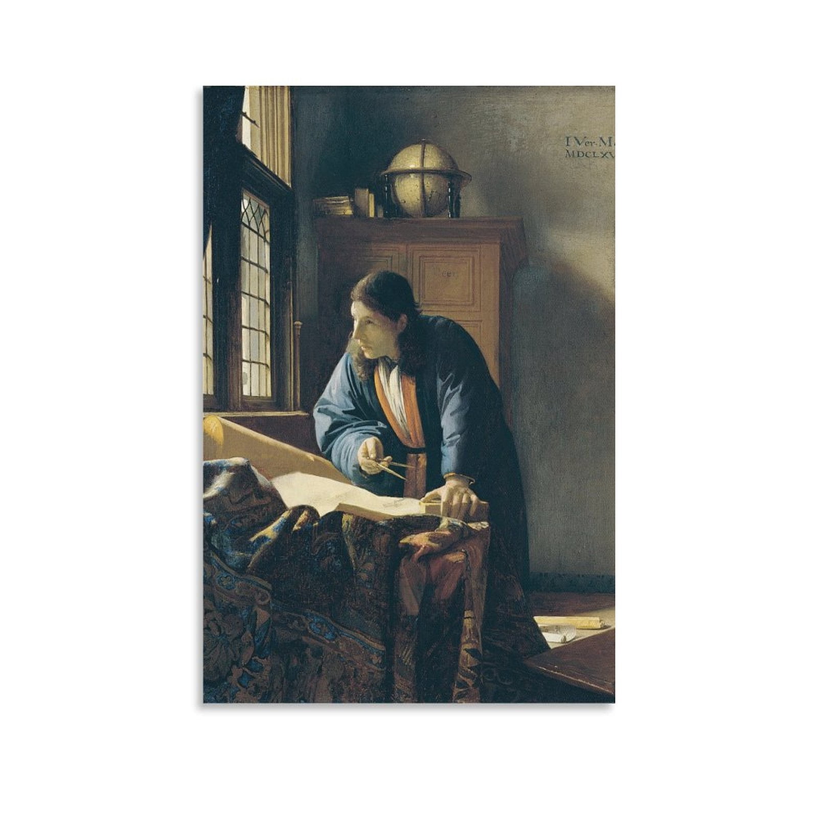 Johannes Vermeer Print Painting The Geographer Room Aesthetic Poster ...