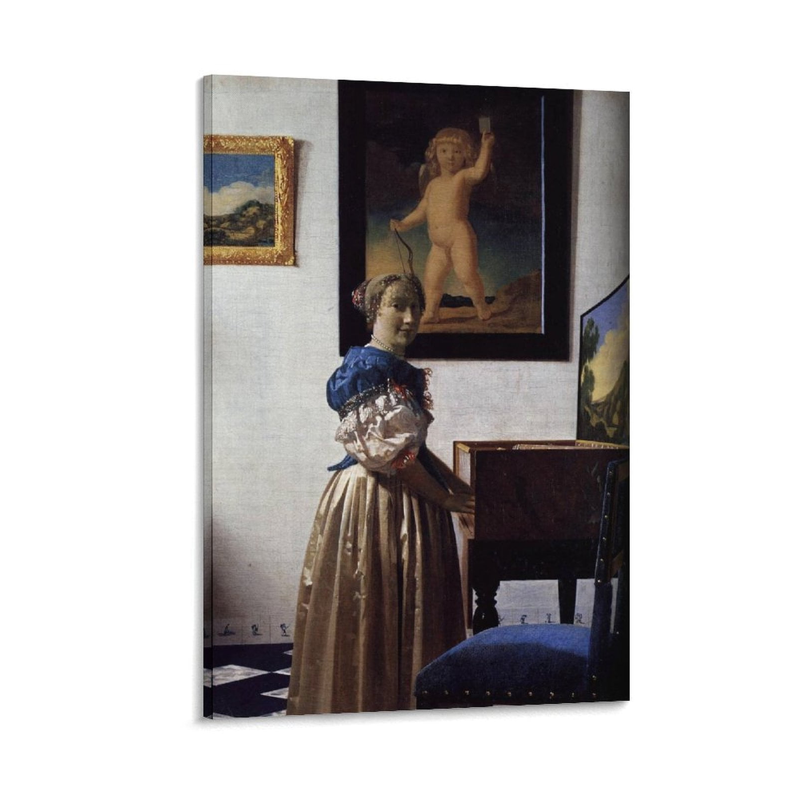 Johannes Vermeer Print Painting A Lady Standing at A Virginal Poster ...