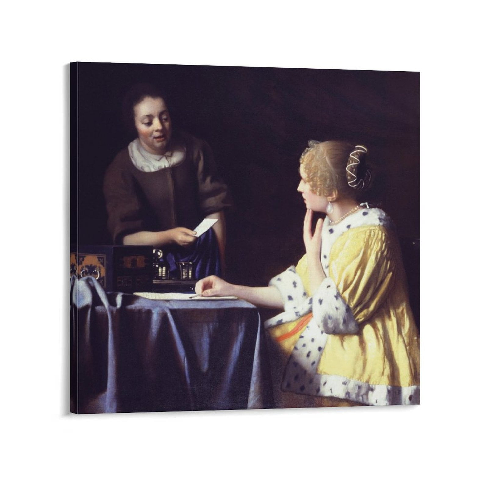 Johannes Vermeer Print Painting Mistress And Maid Posters Wall Art ...