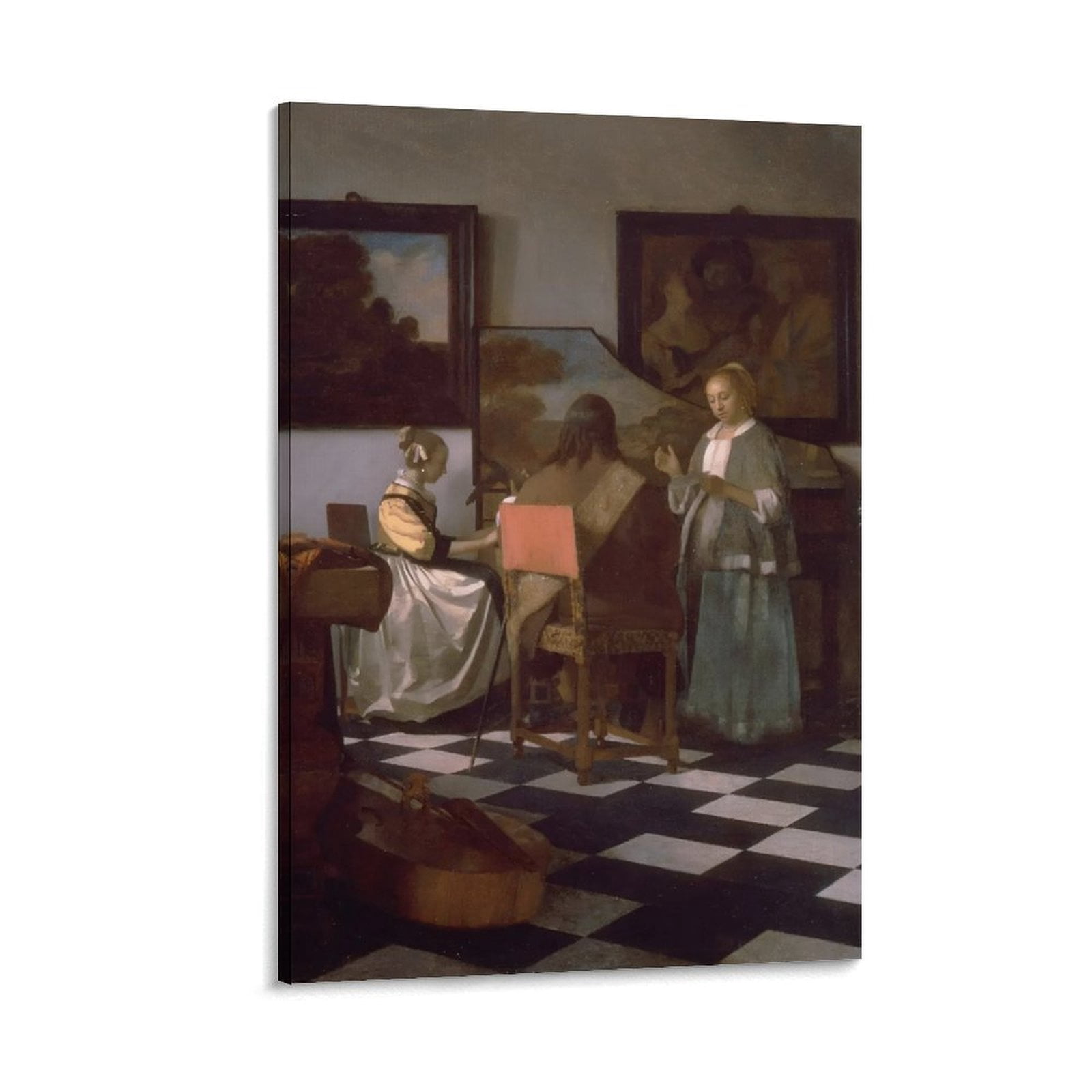Johannes Vermeer Print Painting The Concert(1) Canvas Art Poster and ...