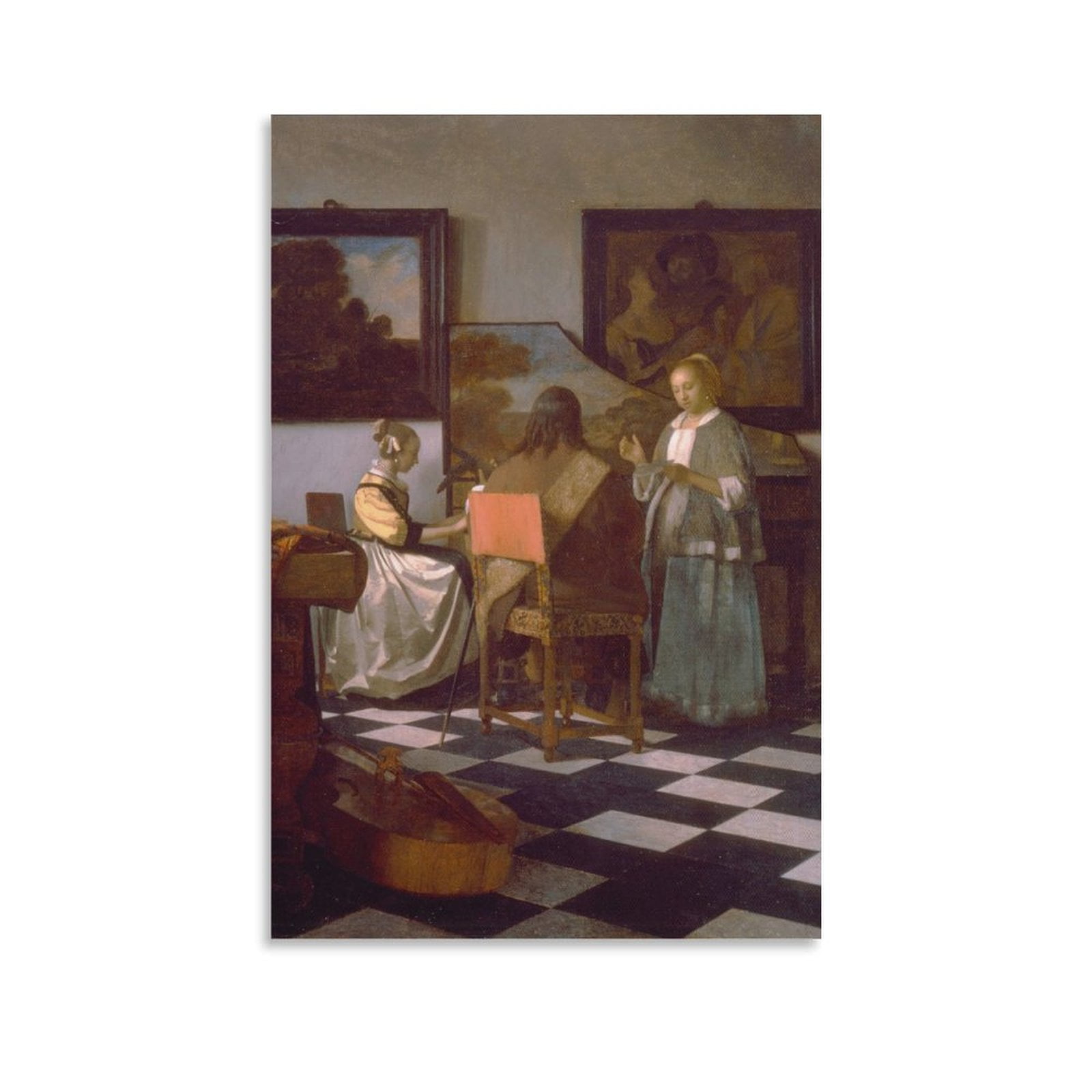 Johannes Vermeer Print Painting The Concert Canvas Wall Art Poster ...