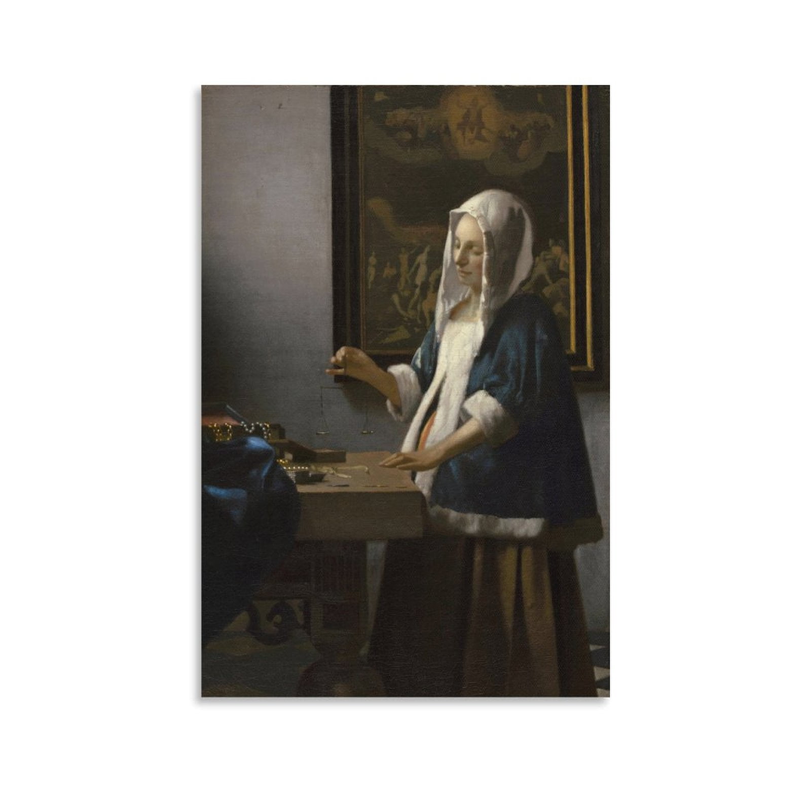 Johannes Vermeer Print Painting Woman Holding A Balance Room Aesthetic ...
