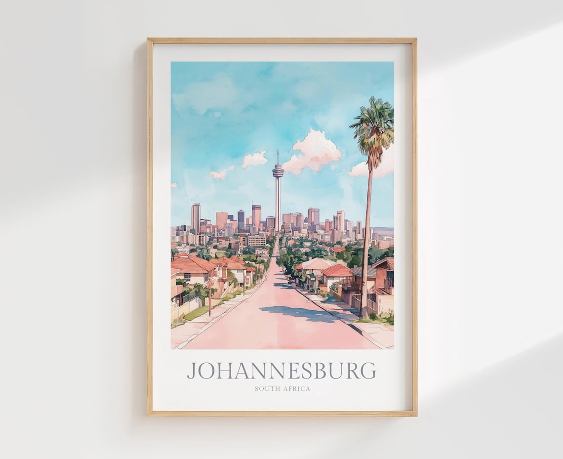 Johannesburg Poster South Africa Wall Art Home Decor Travel Poster ...