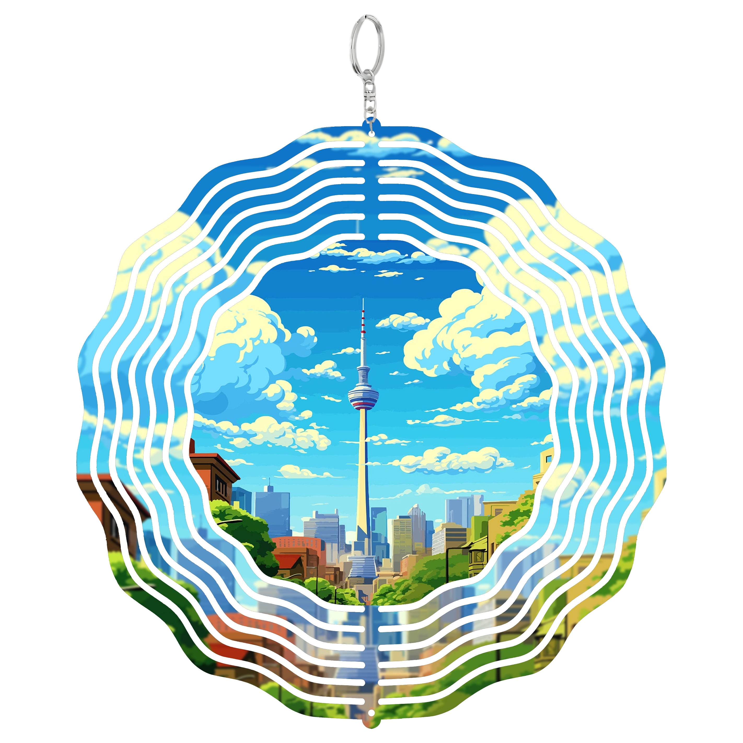 Johannesburg South Africa Skyline 3D Wind Spinner Metal Hanging Decor ...