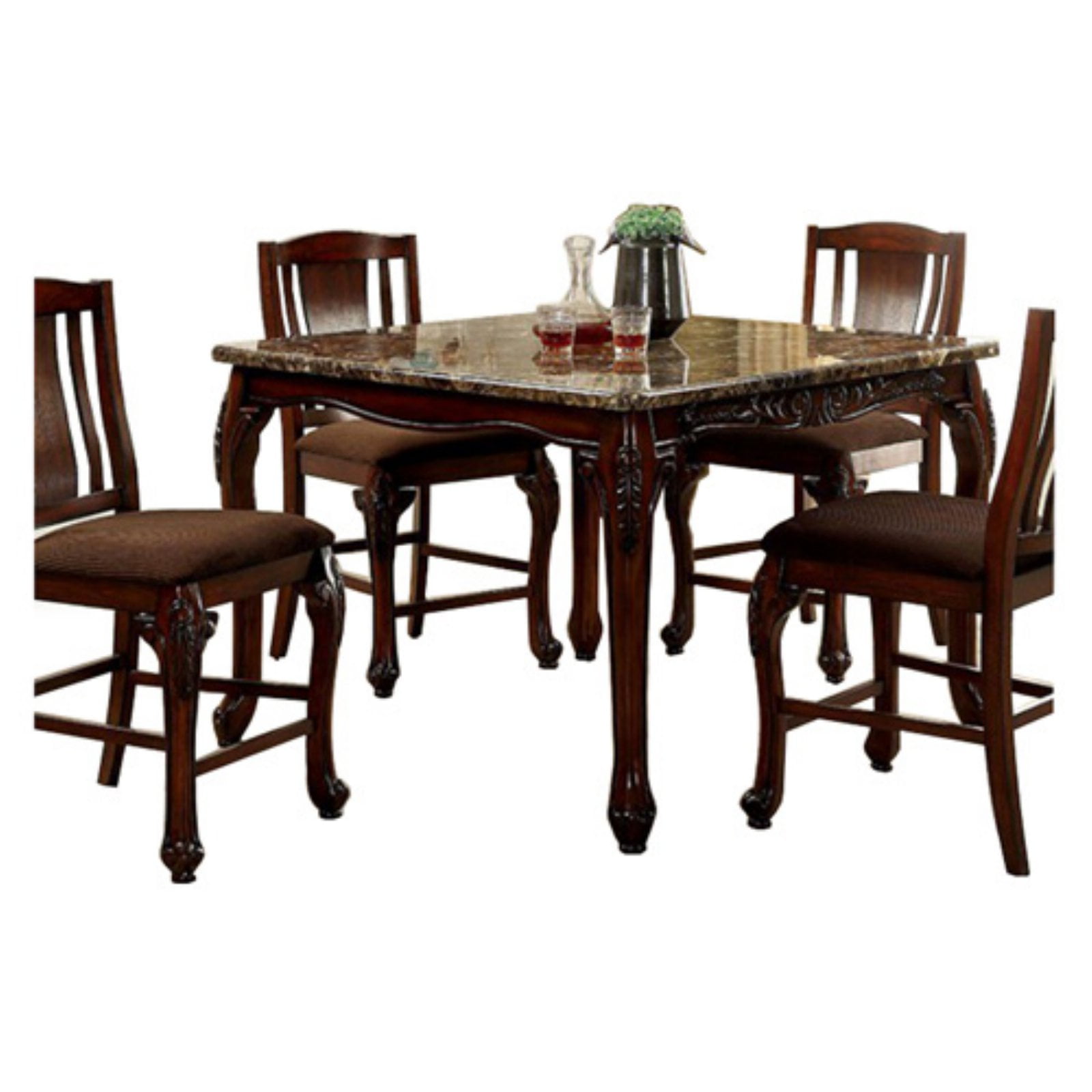 Johannesburg Solid Wood High-Dining Kitchen Table, Cherry Brown - Ideal ...