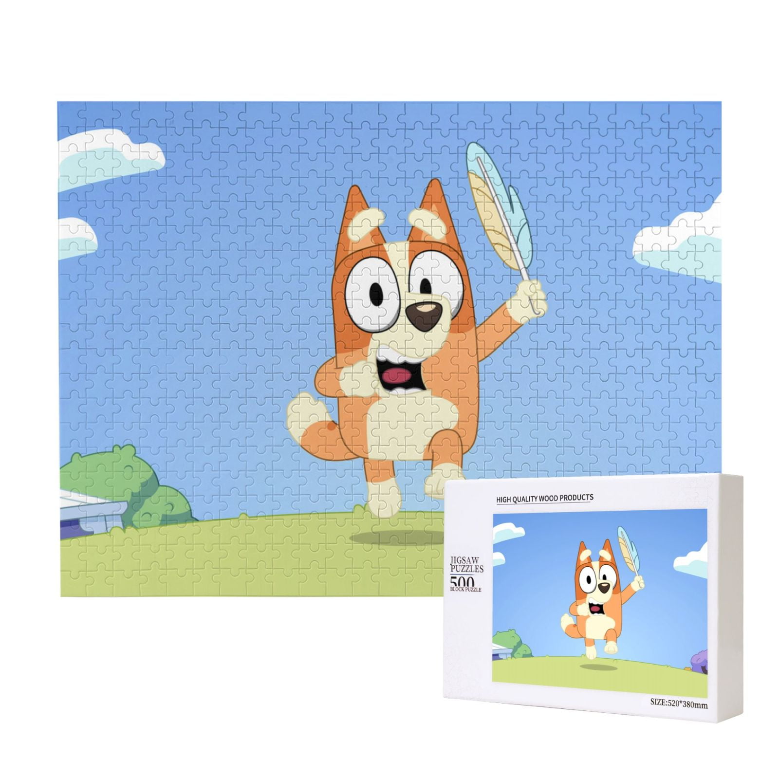 Johaoi Bluey Pattern Puzzles 500 Pieces for Kids Adult,Jigsaw Puzzle ...