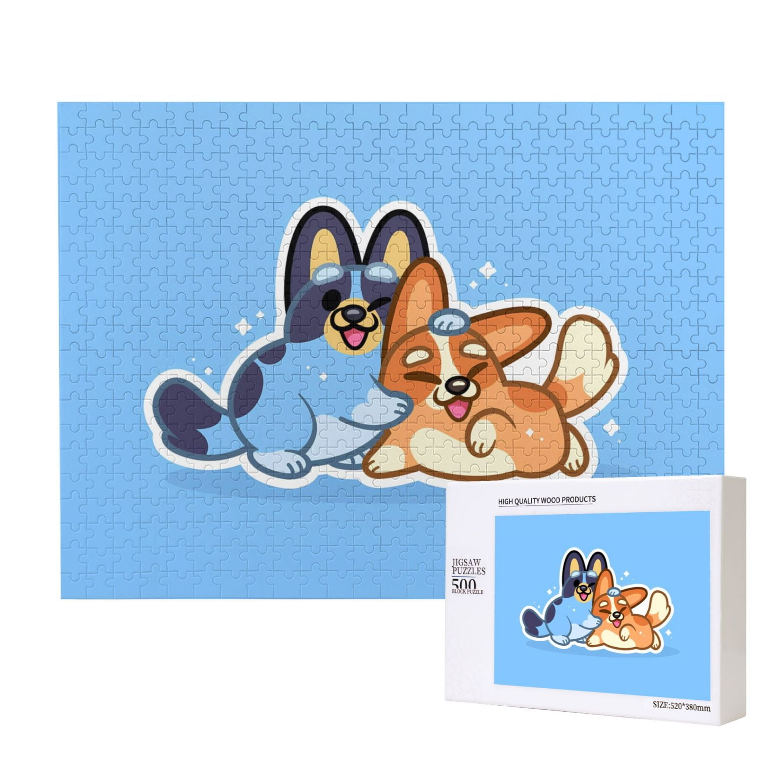 Johaoi Bluey Pattern Puzzles 500 Pieces for Kids Adult,Jigsaw Puzzle ...