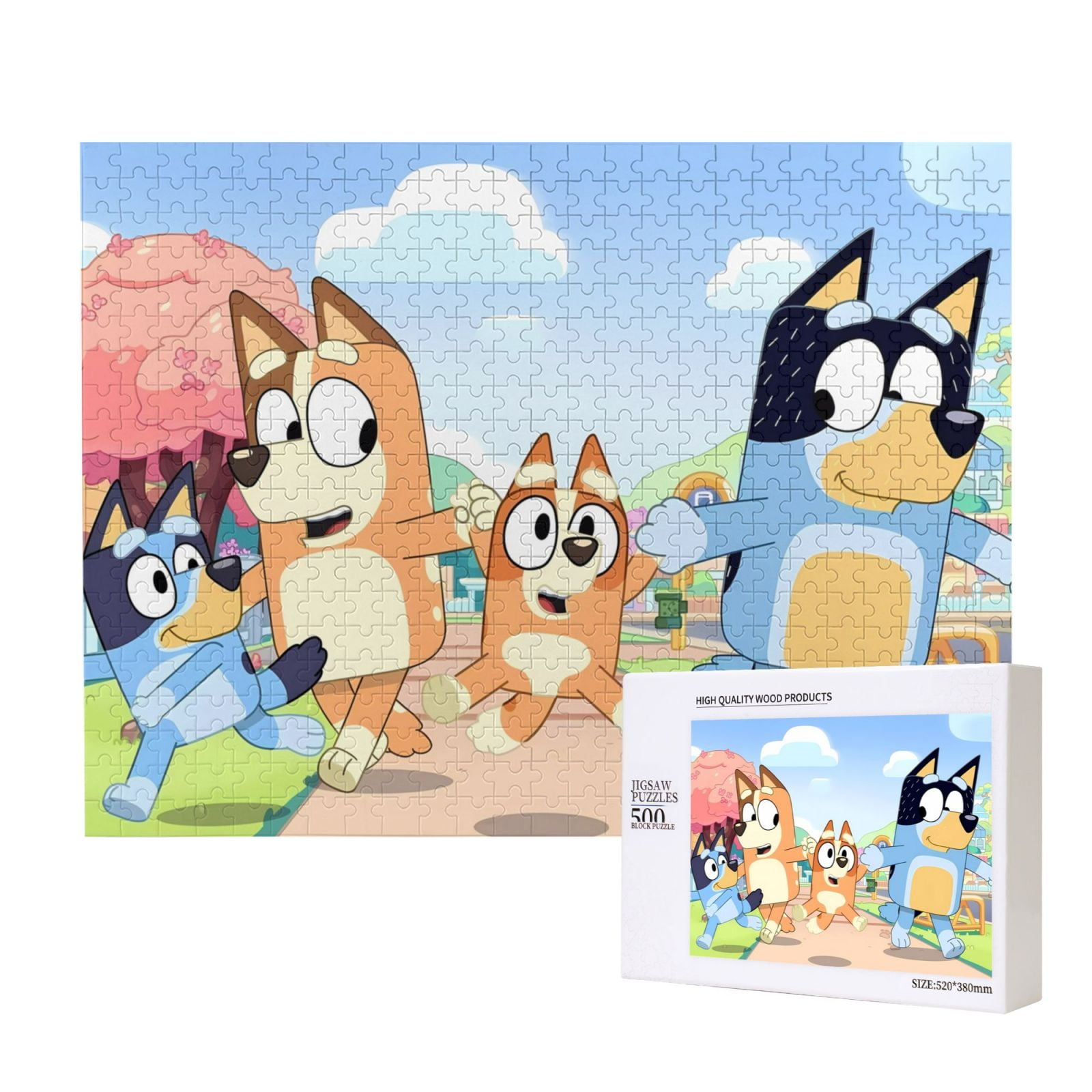 Johaoi Bluey Pattern Puzzles 500 Pieces for Kids Adult,Jigsaw Puzzle ...