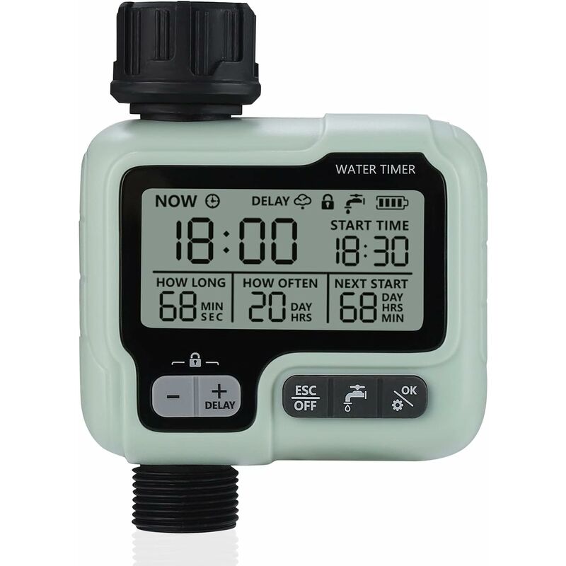 Johgee Automatic Watering Timer, Drip Irrigation Timer, Waterproof and ...