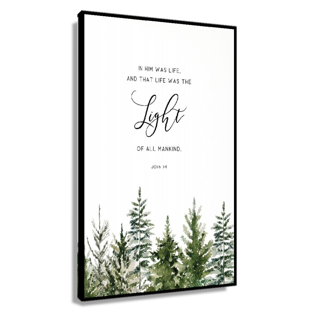 John 1 4 Christian Wall Art Watercolor Trees Scripture Print Forest ...