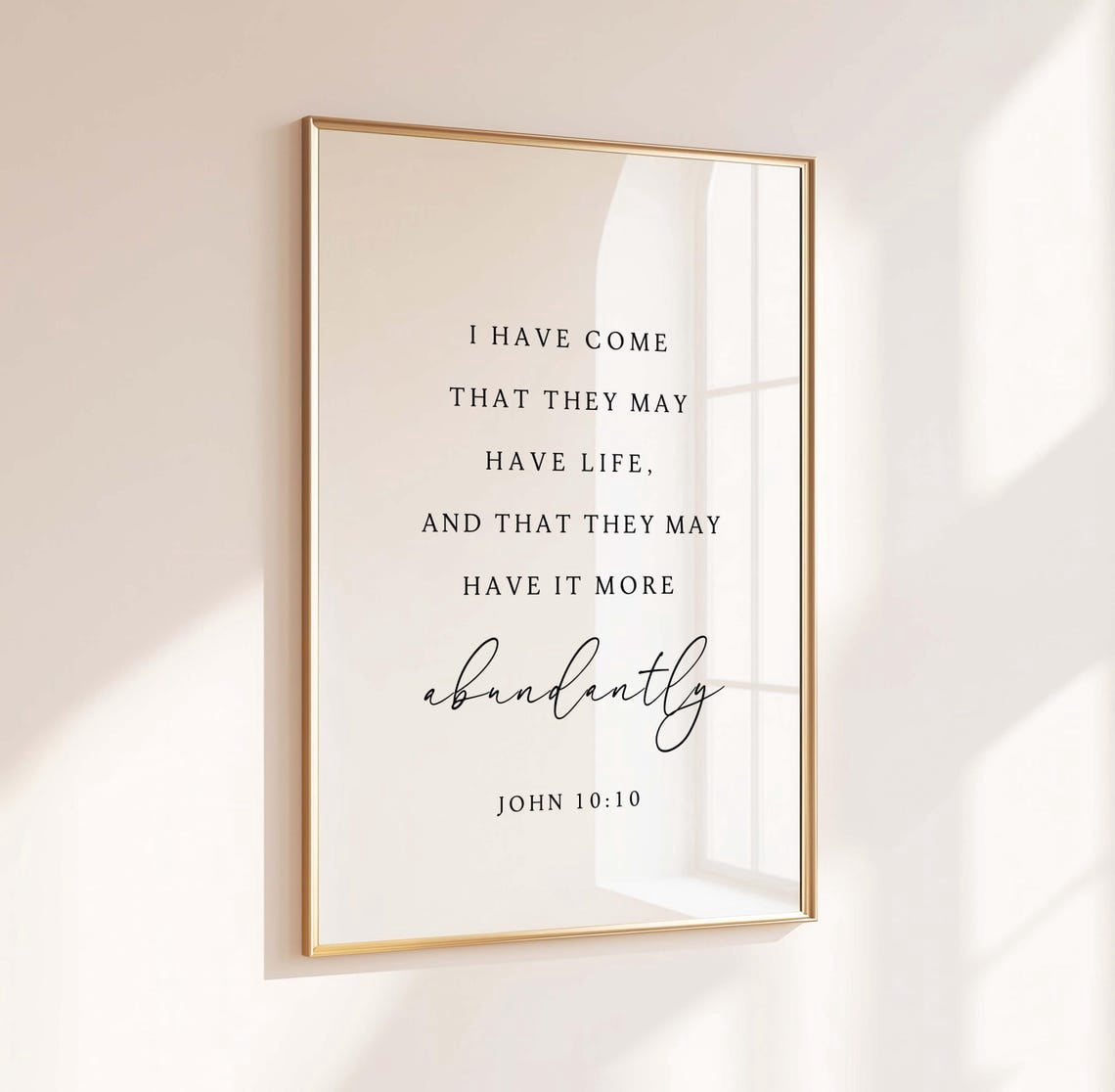 John 10 10 Life Abundantly Scripture Wall Art, Unframed Canvas Size ...