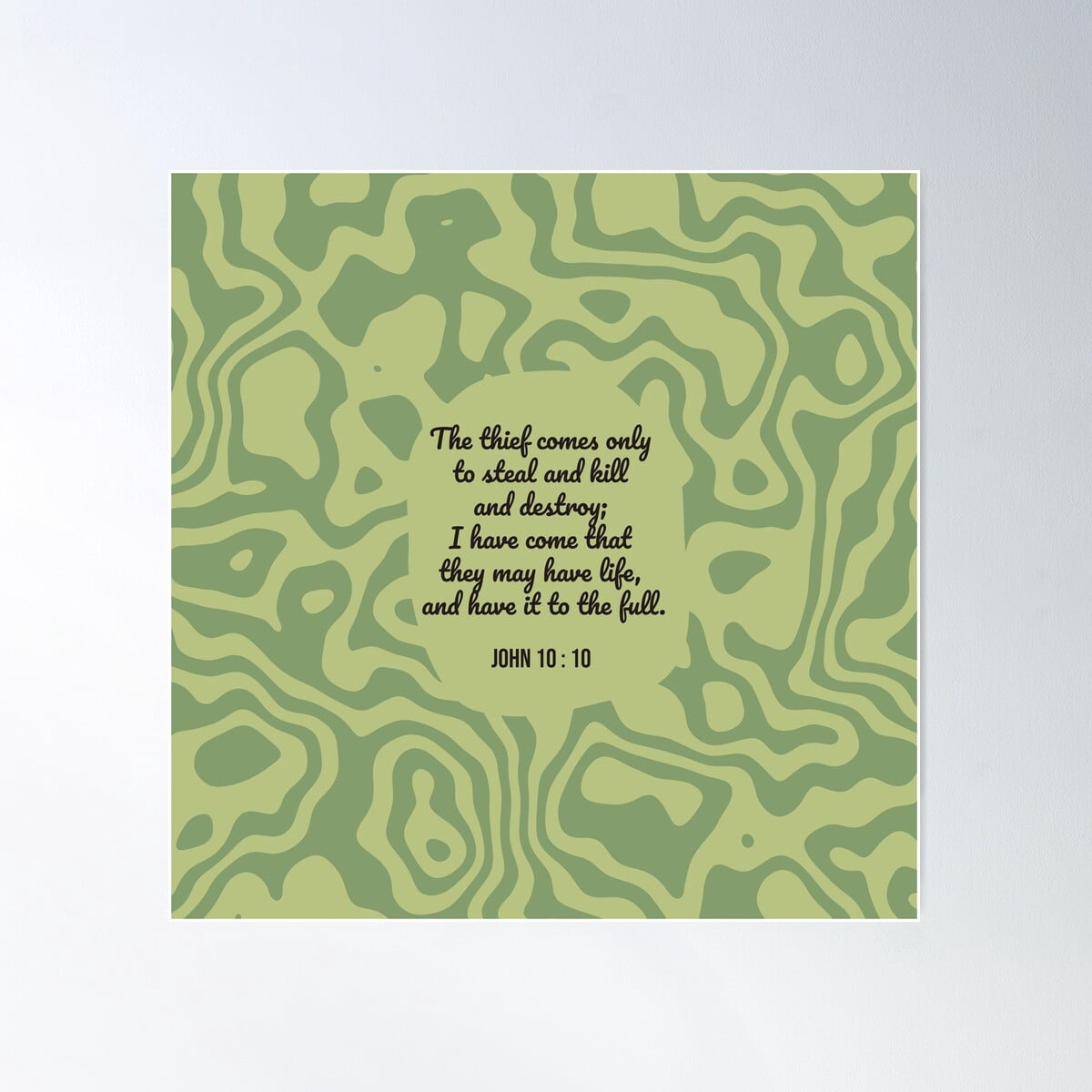 John 10 : 10 - Thief Comes - Bible Passage Poster Wall Art, Modern Wall ...