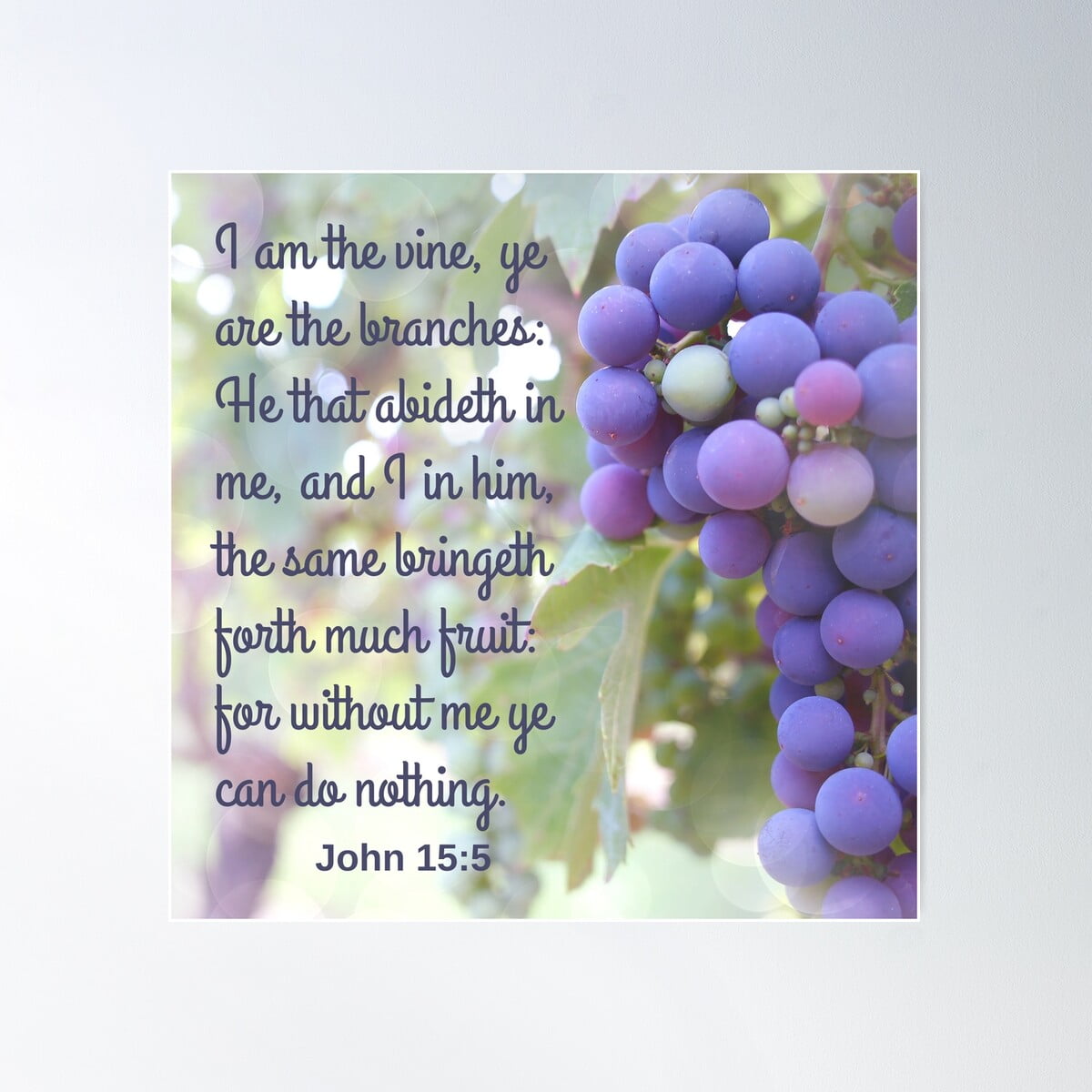 John 15:5 Kjv Poster Wall Art, Modern Wall Decor For Living Room ...