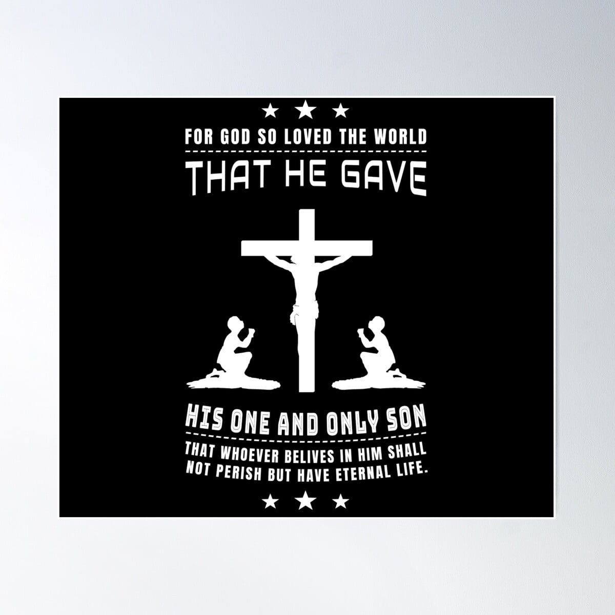 John 3:16, Bible, Christ, Bible Verse, Love Poster Wall Art, Modern ...