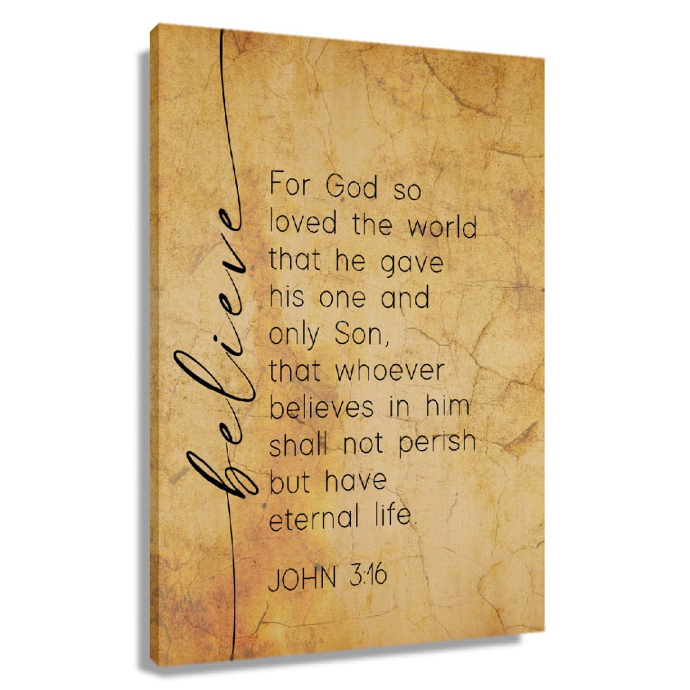 John 3 16 Bible Scripture Wall Art Bible Poster Printing Modern ...