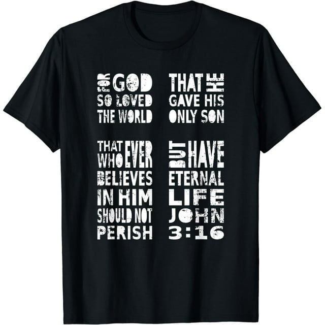 John 3 16 Bible Verse Christian Cross T Shirt