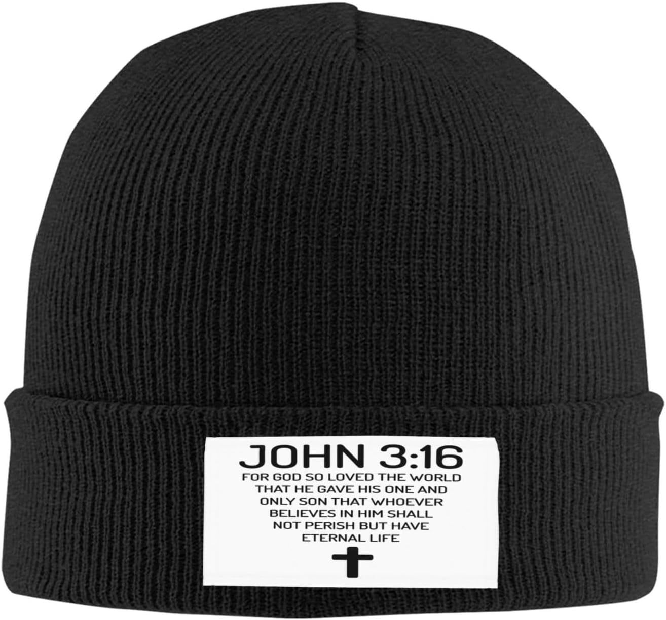 John 3:16 Bible-Verse-Scripture-Christian Gift Black Beanie Hats Women ...