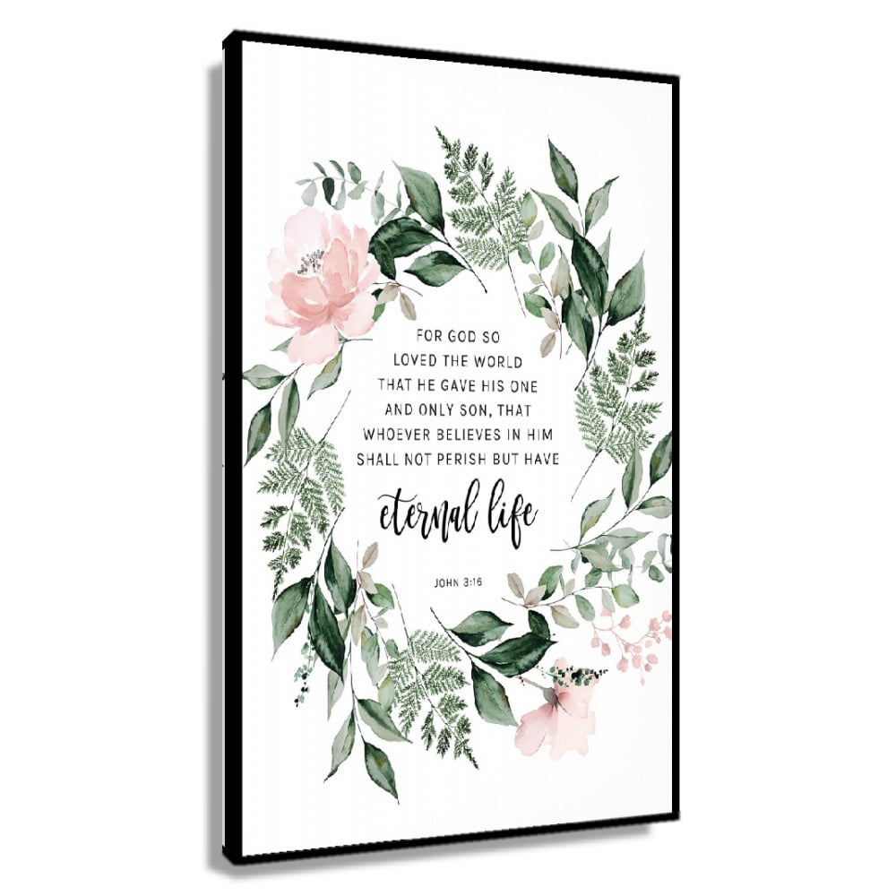 John 3 16, Bible Verse Wall Art Printable Scripture Print for Your Bedroom, Popular Scripture ...