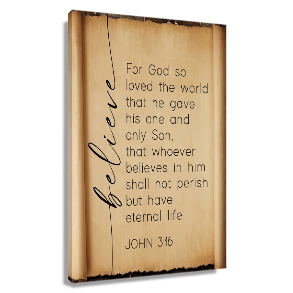 John 3 16 Bible Verse Wall Art Vintage Scripture Posters Poster ...