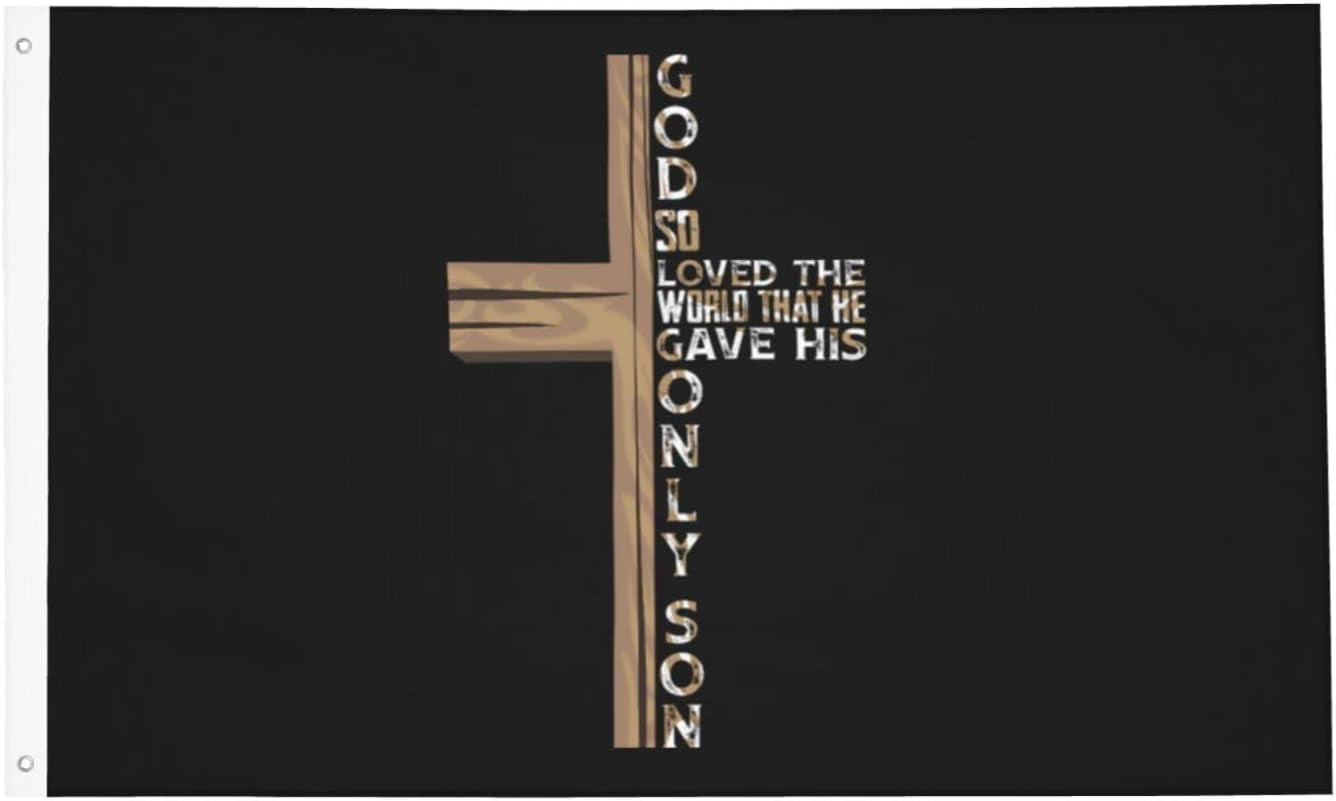 John 3 16 Christian Cross Bible Banner With Metal Grommets Double Sided ...