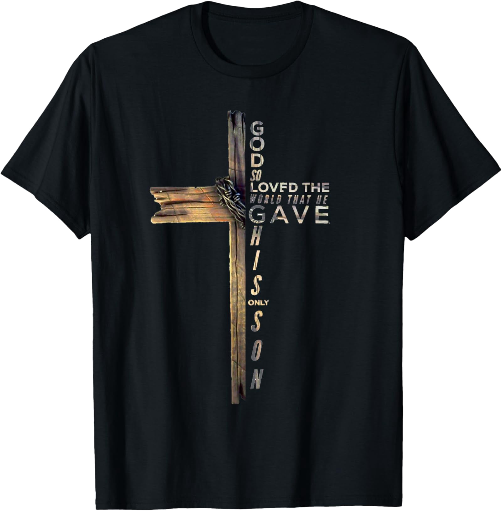 John 3:16 Christian Cross Bible T-Shirt Christian Shirt 2 Timothy 1:7 ...