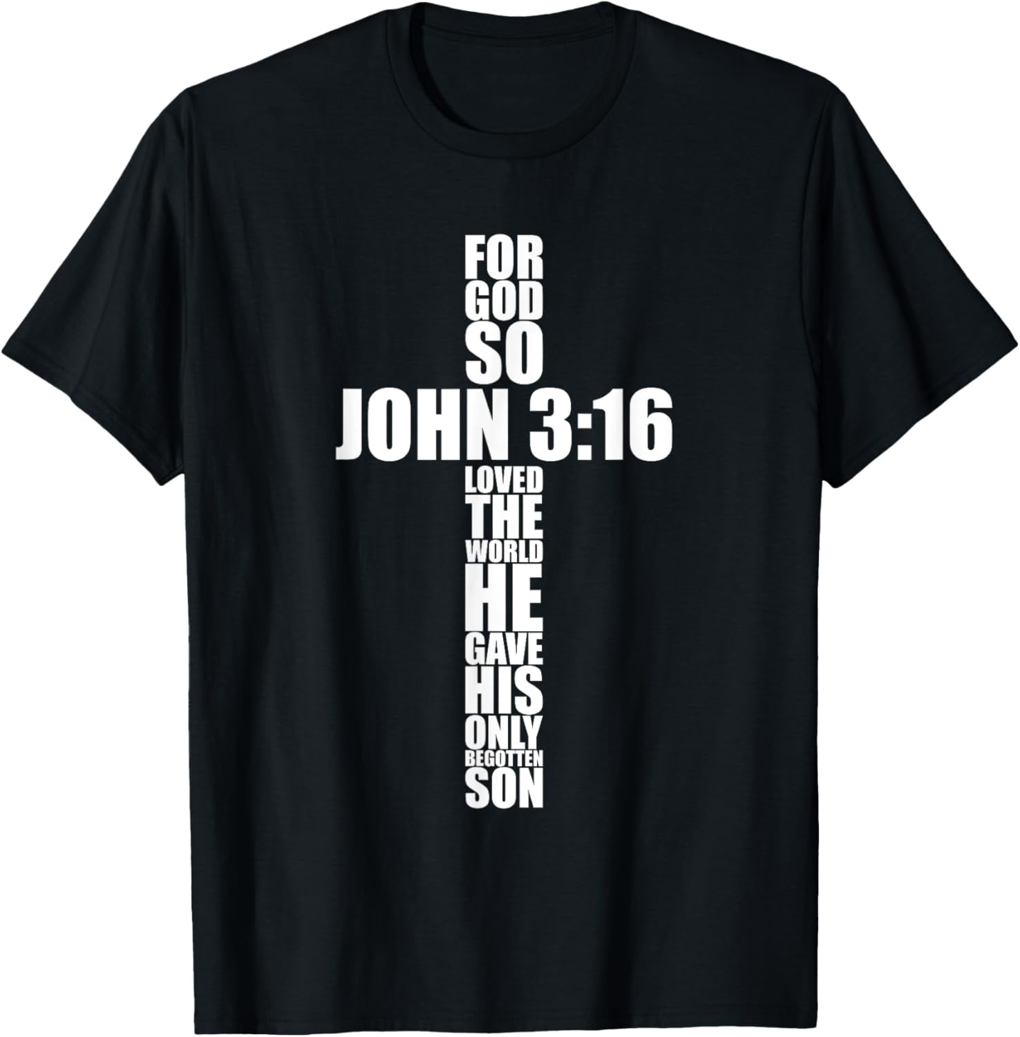 John 3:16 Cross Christian Bible Verse Religious Graphic T-Shirt ...