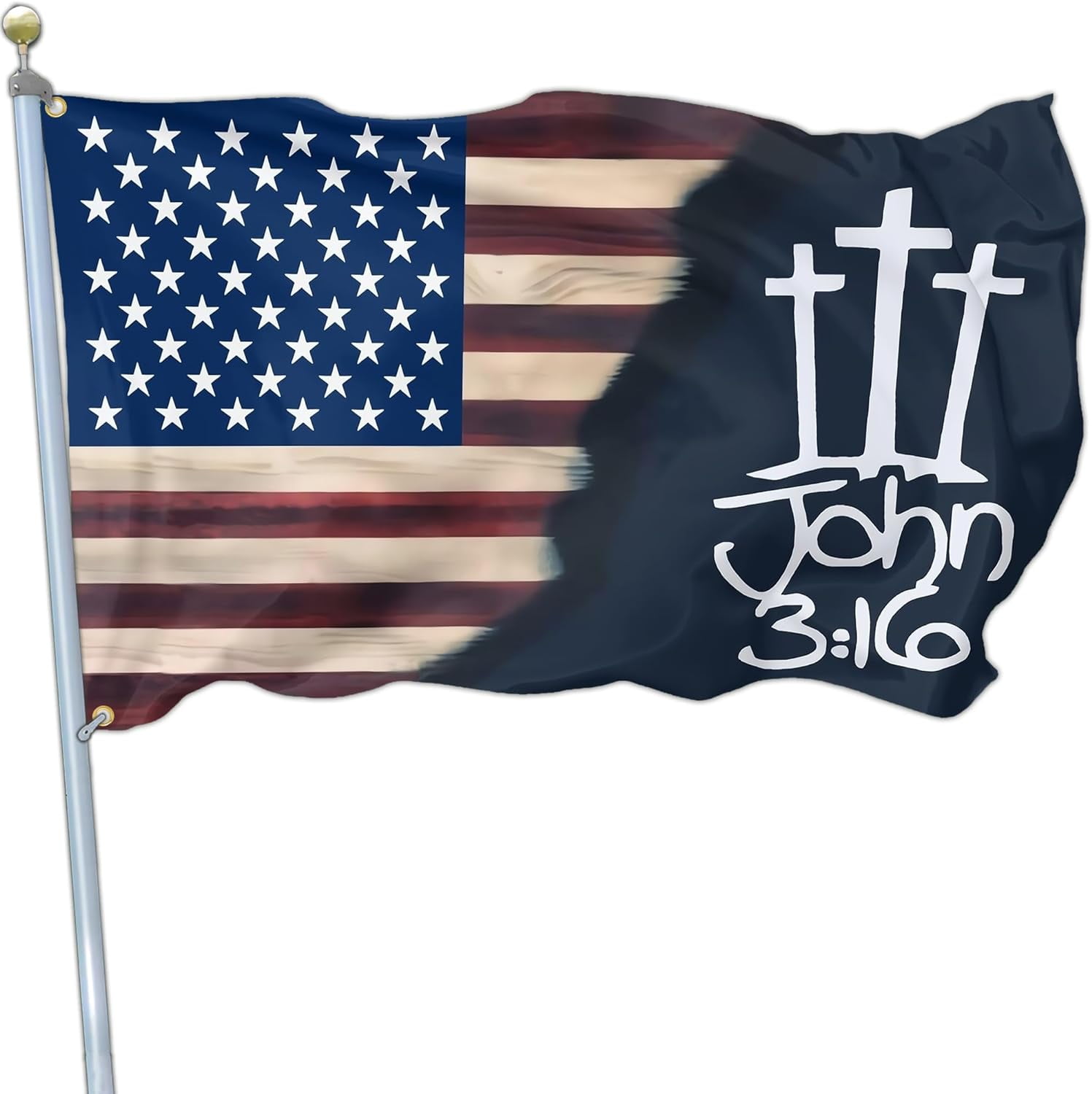 John 3 16 Flag Jesus American Flags for Outside Double Sided Christian ...