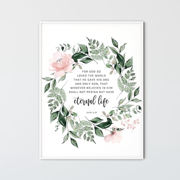John 3:16 For God So Loved The World Scripture Wall Art design 1 ...