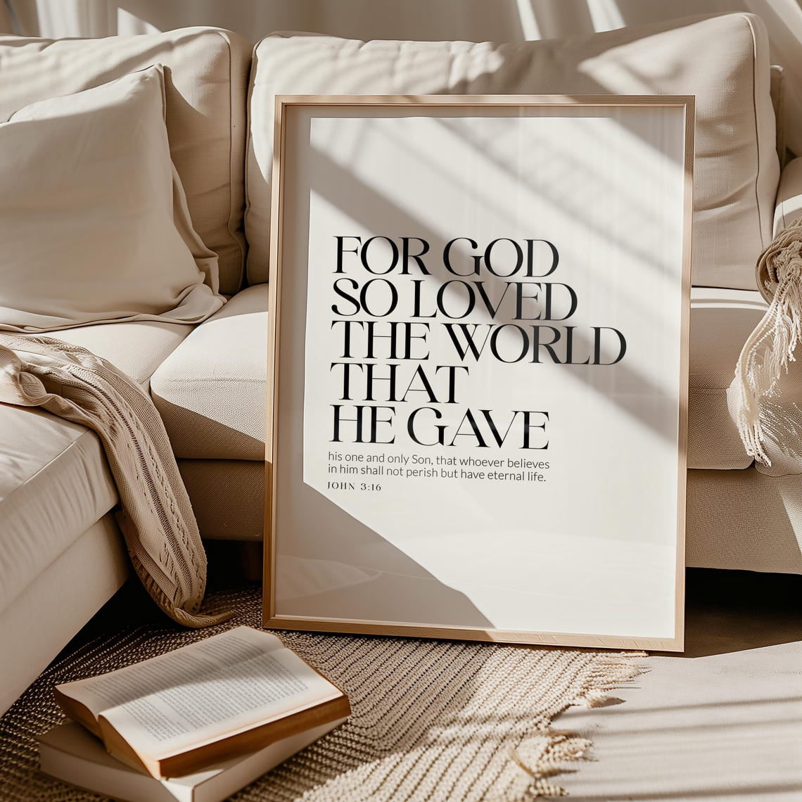 John 3:16 For God So Loved The World Printable, Scripture Poster ...