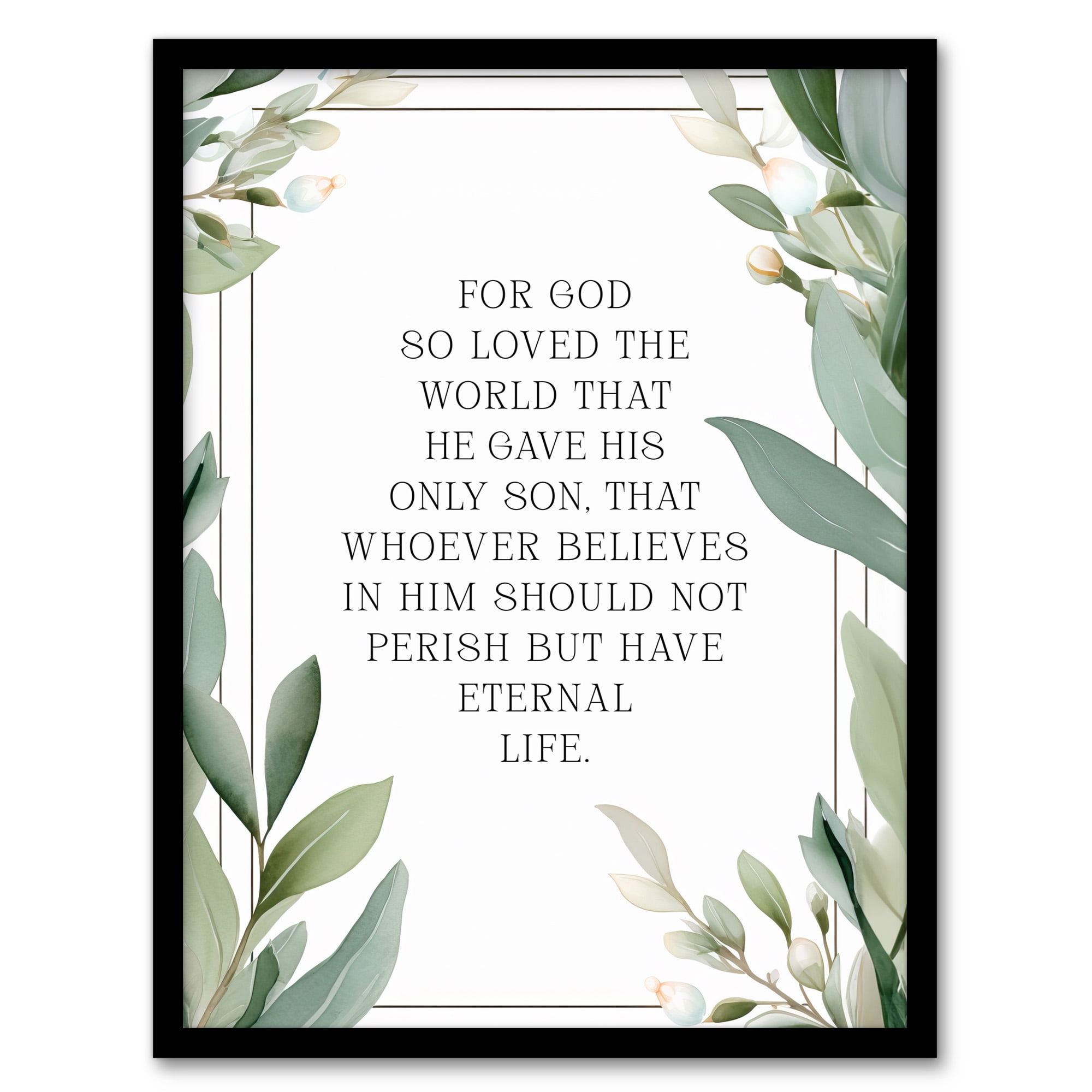 John 3:16 God So Loved the World Quote Jesus Christ Christian Bible ...
