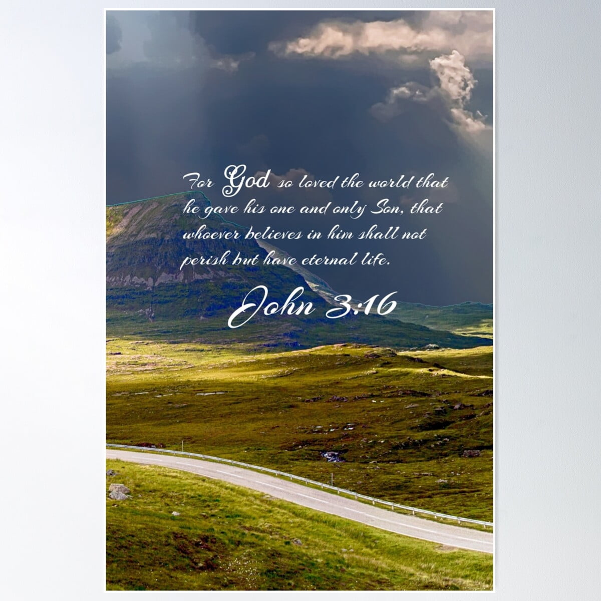 John 3:16 Niv #9 - Bible Verse Wall Decor Poster Wall Art, Modern Wall ...