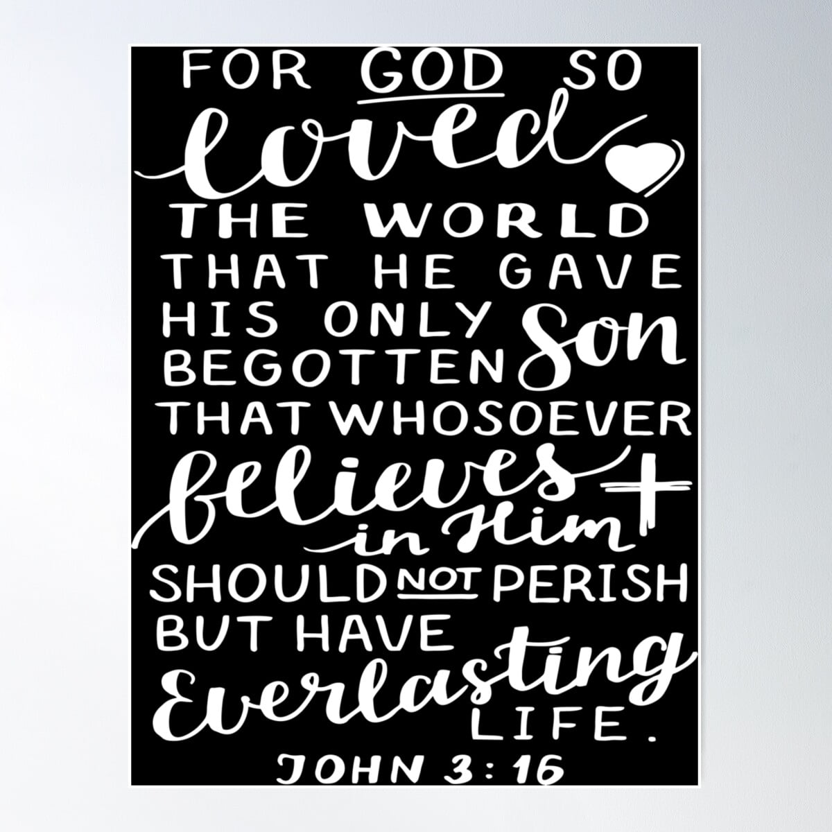 John 3:16 Quote The Bible Gospel Of John Of The New Testament Poster ...