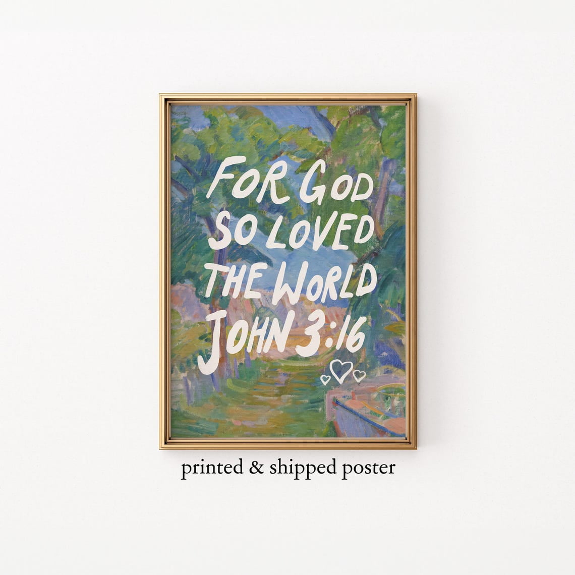 John 3:16 Watercolor Print, Christian Wall Art, Bible Verse Wall Arted ...