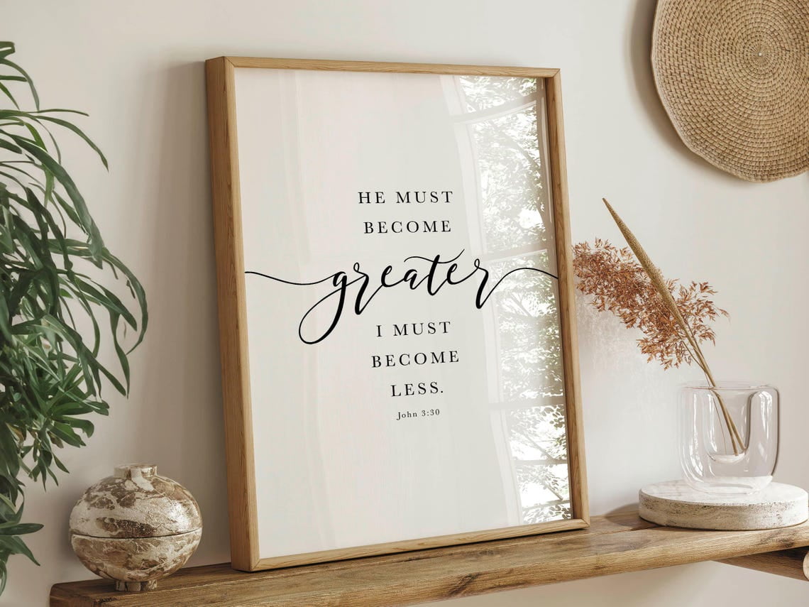 John 3 30 Niv Bible Quote He Must Become Greater, I Must Become Less ...