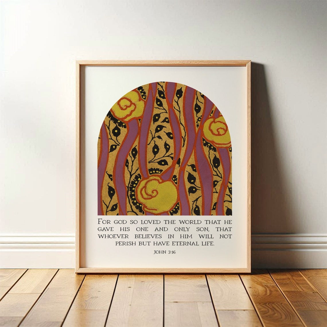 John 316 Christian Wall Art For God So Loved the World Modern Bible ...