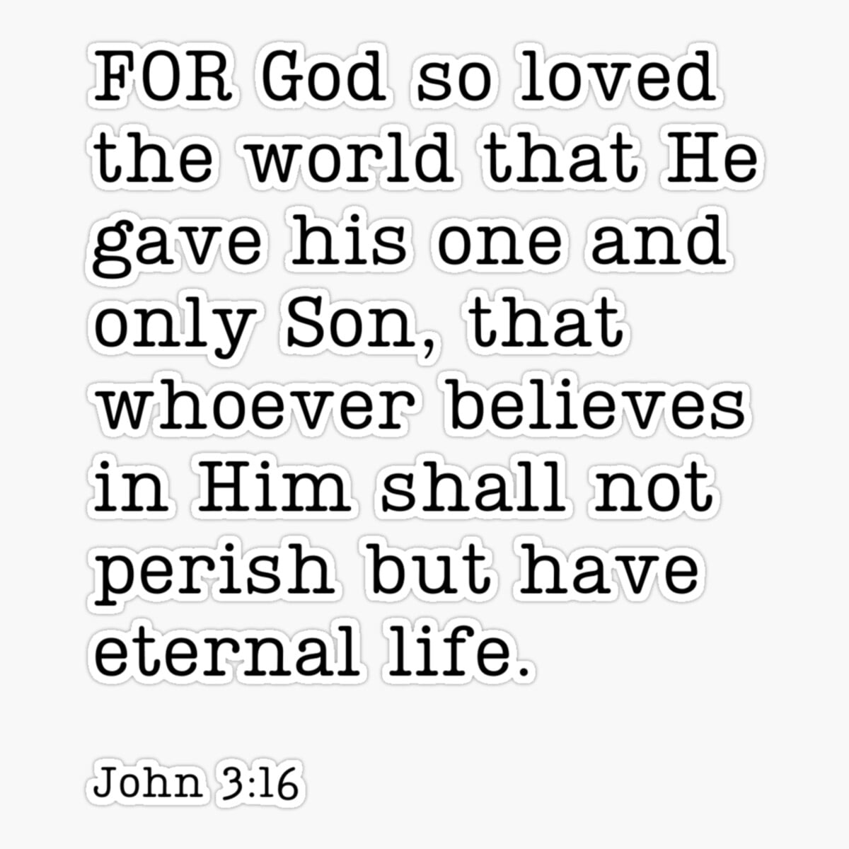 John 316 Inspirational Bible Verse Sticker - Walmart.com