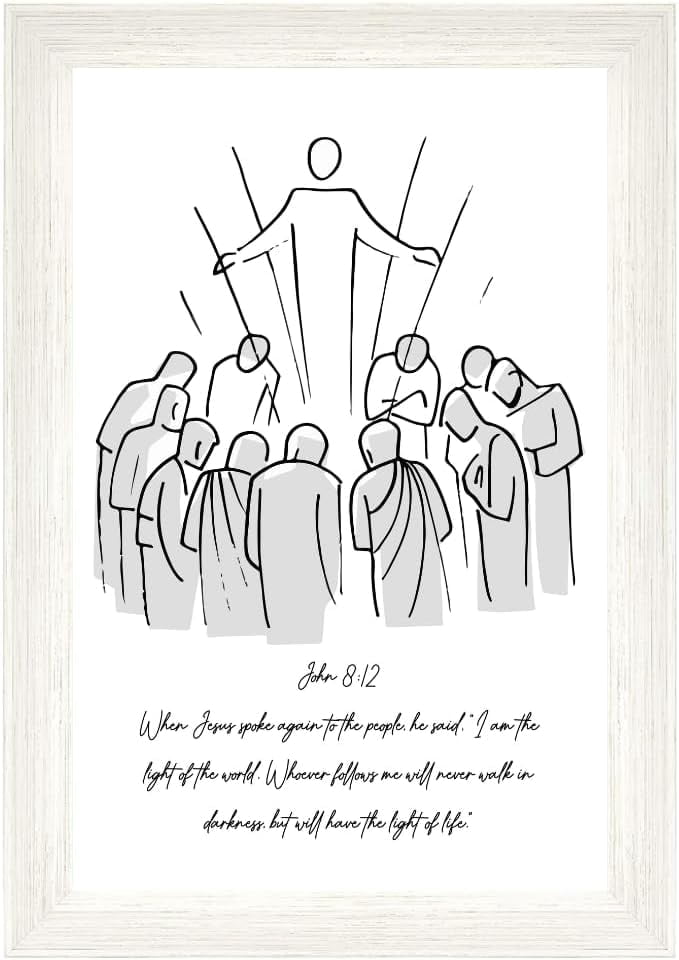 John 8:12 Bible Verse Wall Art – Christian Scripture Decor – Spiritual ...
