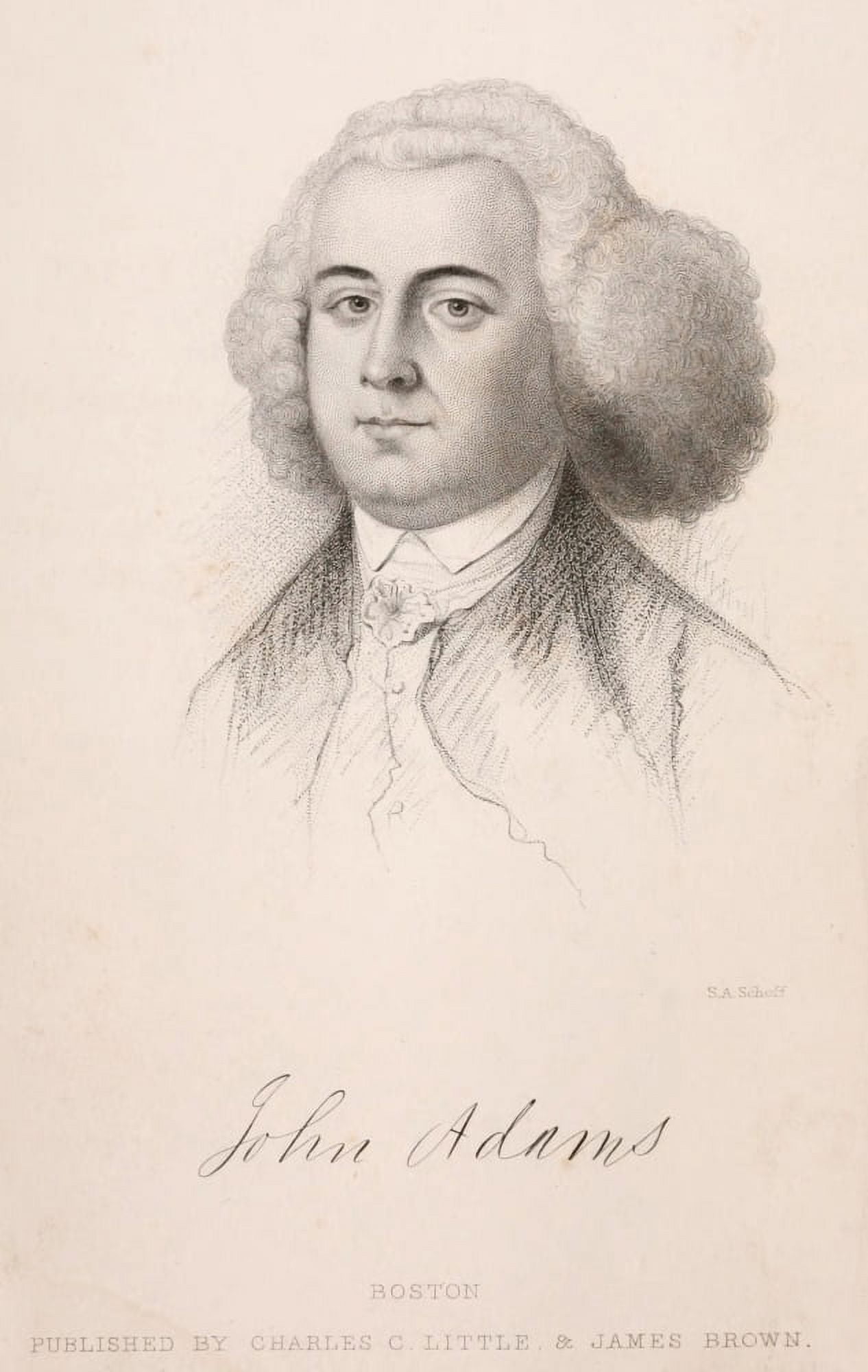 John Adams 1735-1826 . Print From A 1766 Portrait By Benjamin Blythe ...