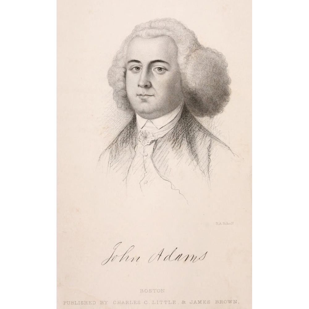 John Adams 1735-1826 . Print From A 1766 Portrait By Benjamin Blythe ...