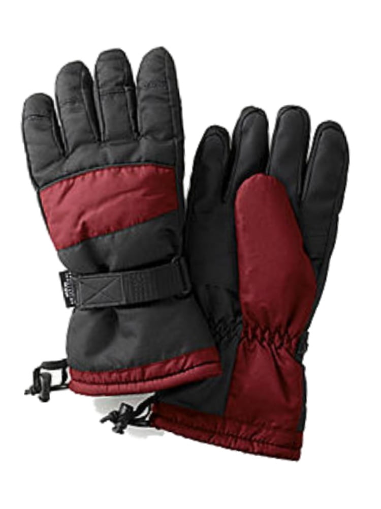 John Bartlett Mens Black Red Thinsulate Winter Snow Ski Gloves ...