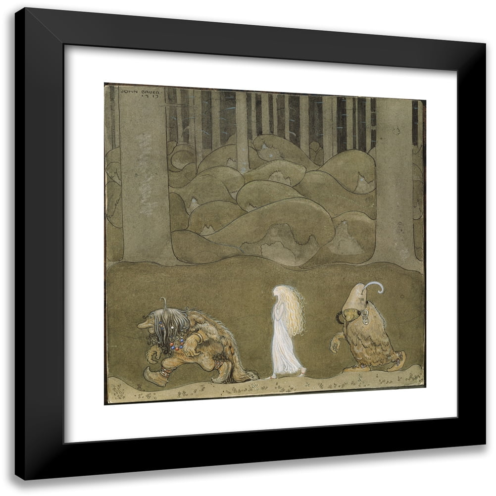 John Bauer 20x20 Black Modern Framed Museum Art Print Titled - The ...