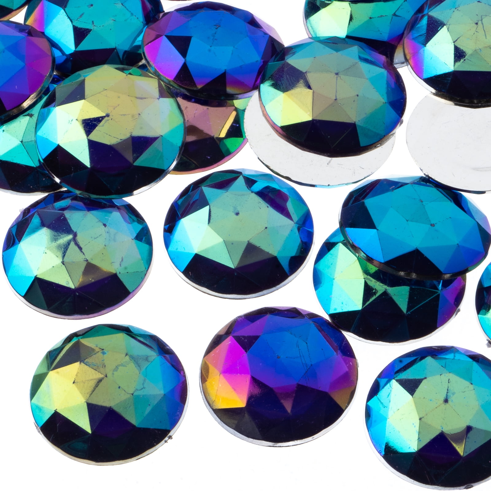 John Bead 100-Piece 25mm | Purple AB Acrylic Round Flat Back ...