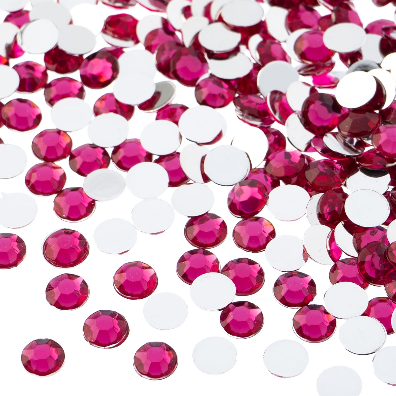 John Bead 1000-Piece 6mm (SS28) | Fuchsia Acrylic Round Flat Back ...