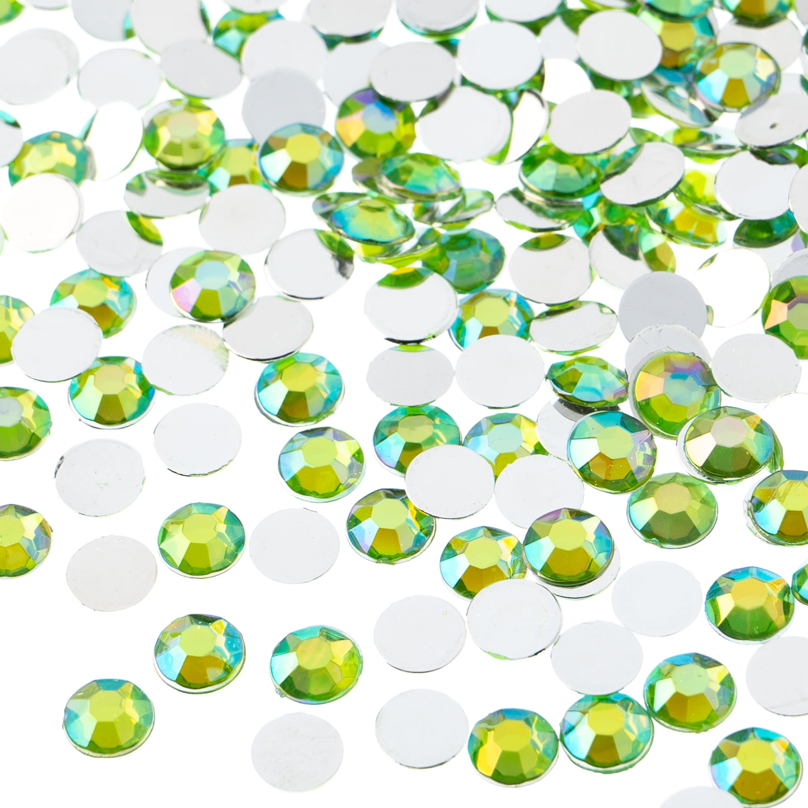 John Bead 1000-Piece 6mm (SS28) | Peridot AB Acrylic Round Flat Back ...