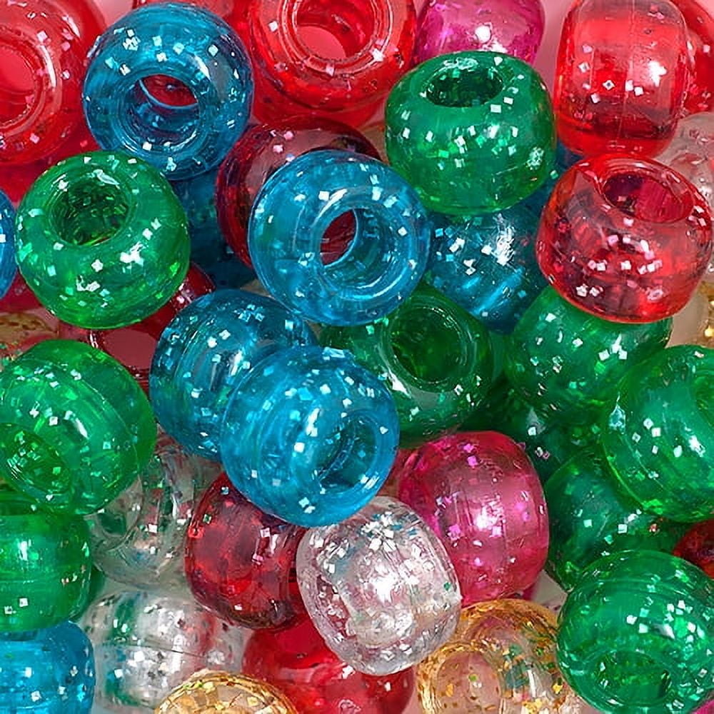 John Bead 1000pcs 9mm Plastic Crow Beads | Assorted Sparkle Pony Bead - Walmart.com